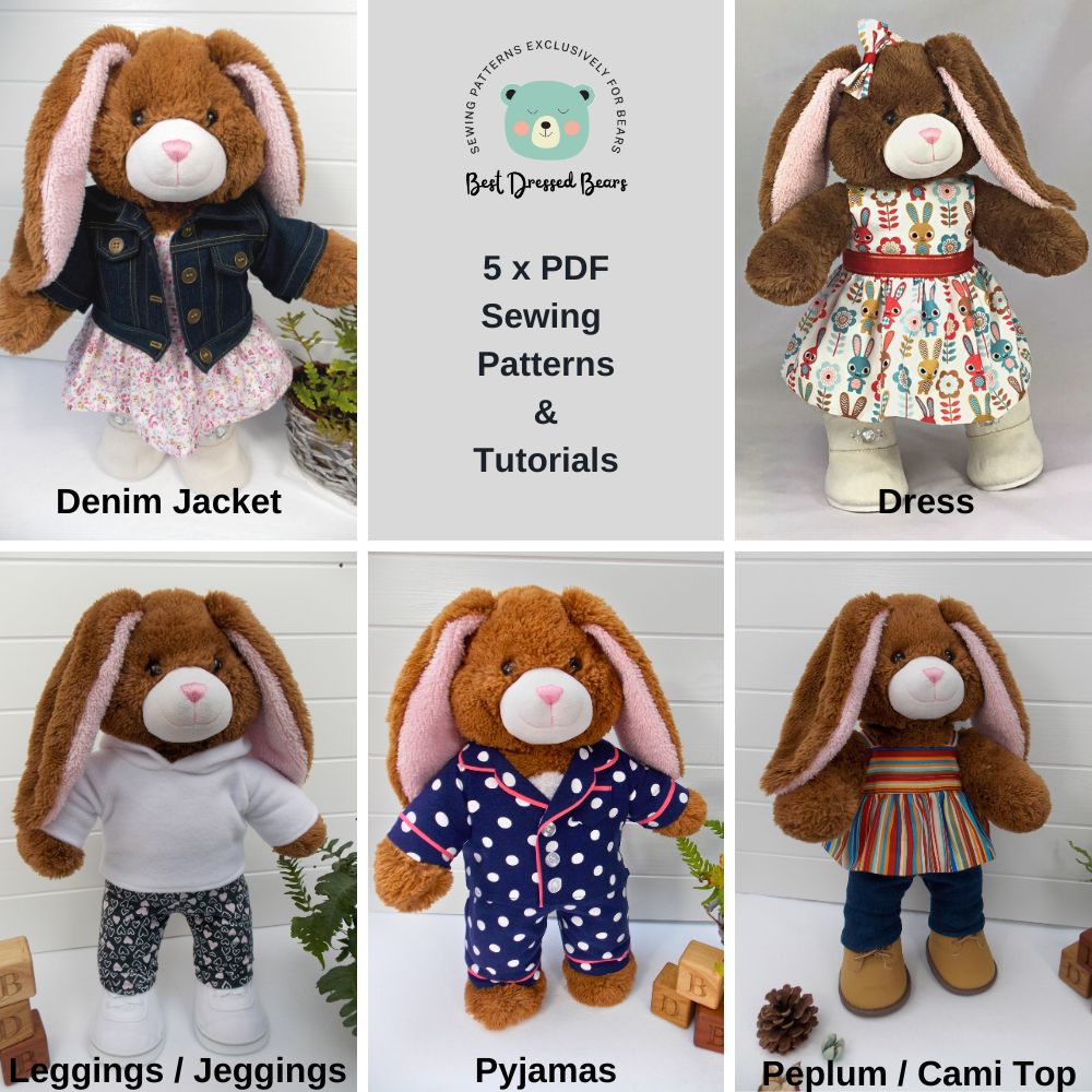 Teddy Bear Clothes Sewing Pattern - 5 Pattern Bundle - Save 15% – Best ...
