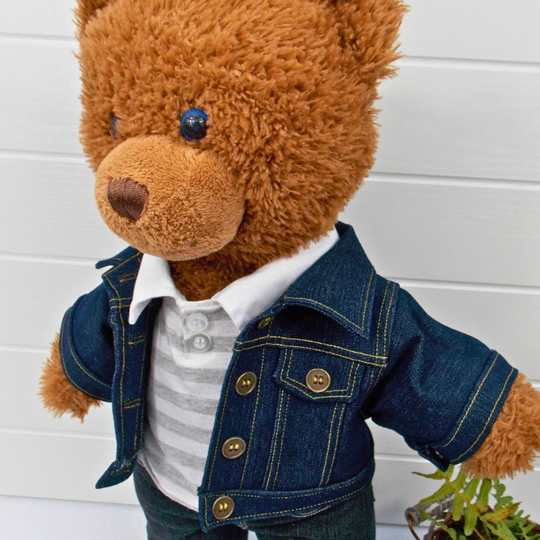 Teddy Bear Denim Jacket Pattern (Teddy Bear Clothes Sewing Pattern ...