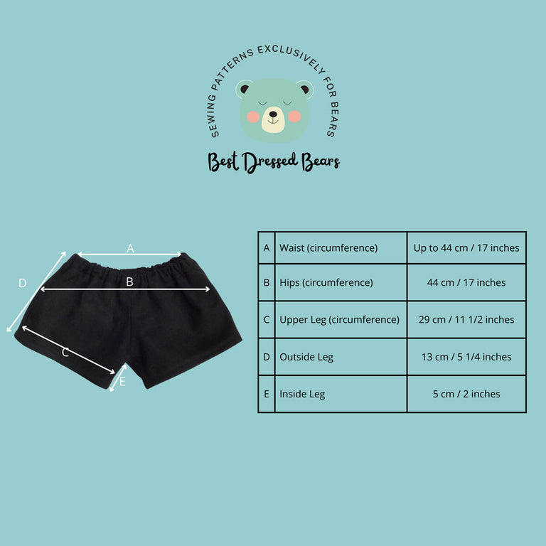 Teddy Bear Shorts Sewing Pattern (Teddy Bear Clothes Sewing Patterns) – Best Dressed Bears